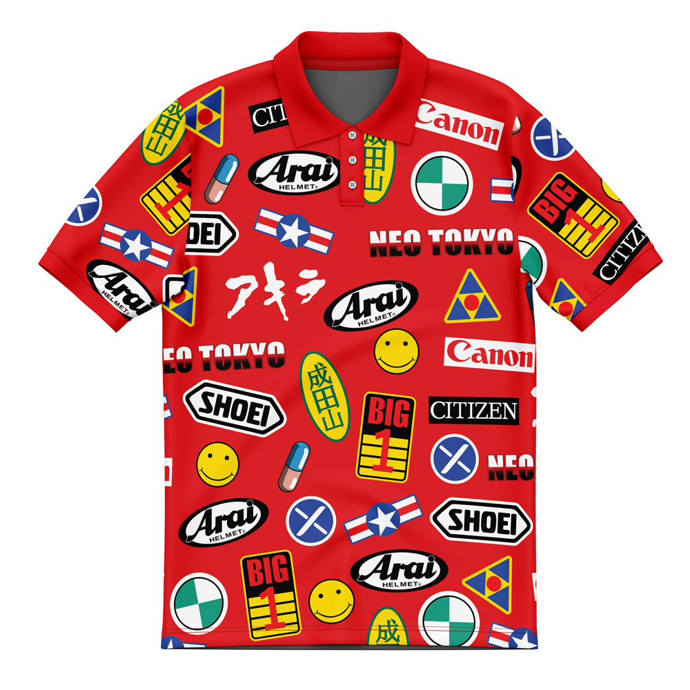 Akira Full Decals Polo Shirt - Anime Bape