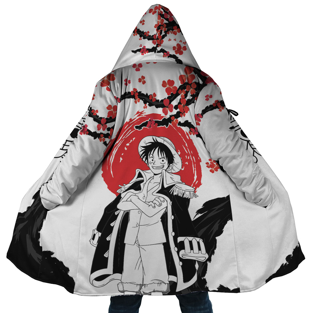 Monkey D. Luffy Pirate King One Piece Hooded Cloak Coat - AnimeBape