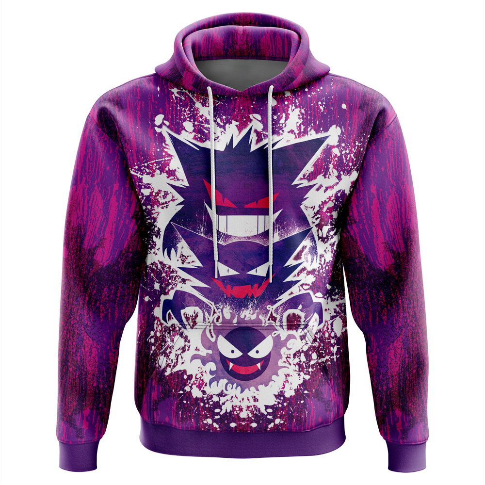 Trippy Ghostly Evolution Ghastly Haunter Gengar Pokemon Hoodie - Anime Bape