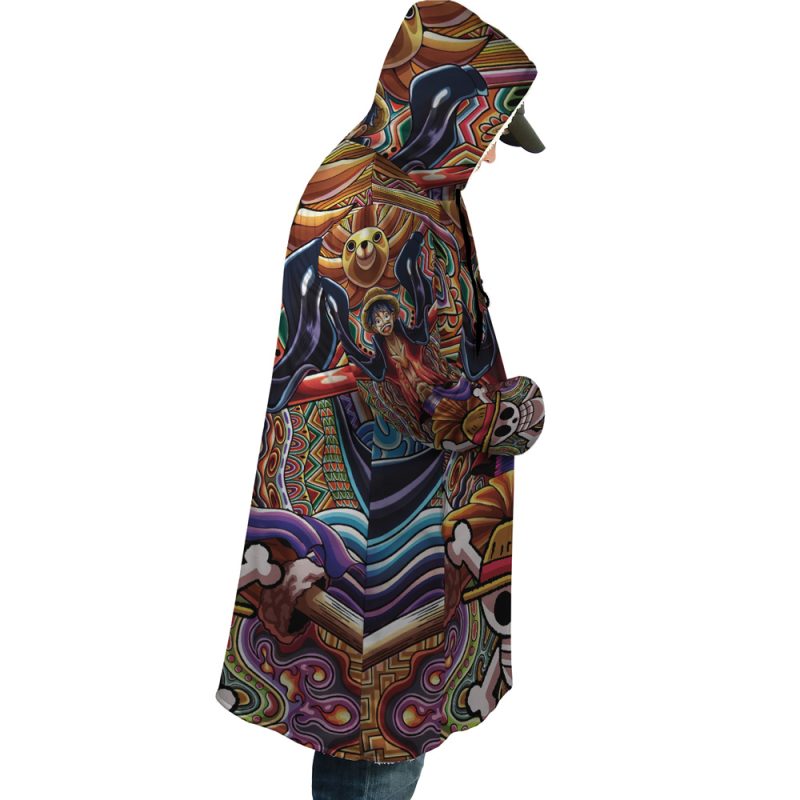 Trippy Monkey D. Luffy One Piece Dream Cloak Coat - Anime Bad Ape