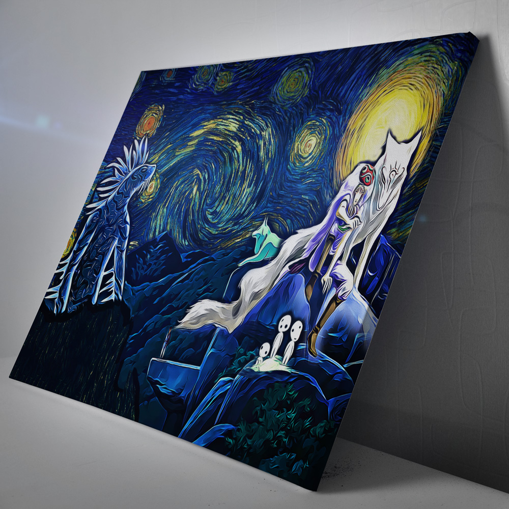 Fortnite Starry Night Tilted Towers Canvas Print Wall Art - Anime Bape