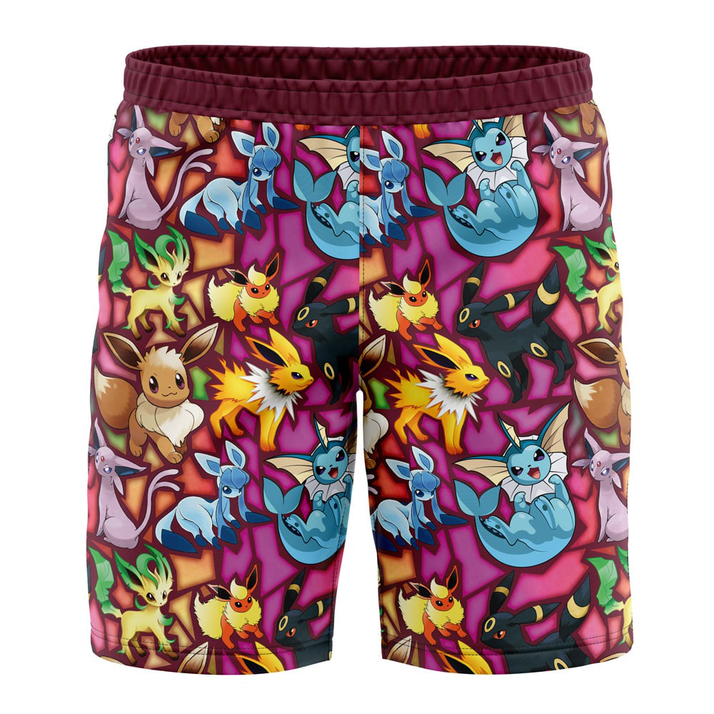 Eevee Evolutions Pokemon Board Shorts Swim Trunks - AnimeBape