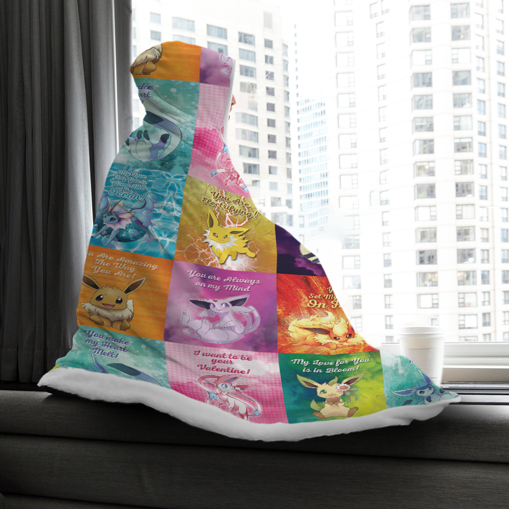Leafeon Bloom Pokemon Hooded Blanket - AnimeBape