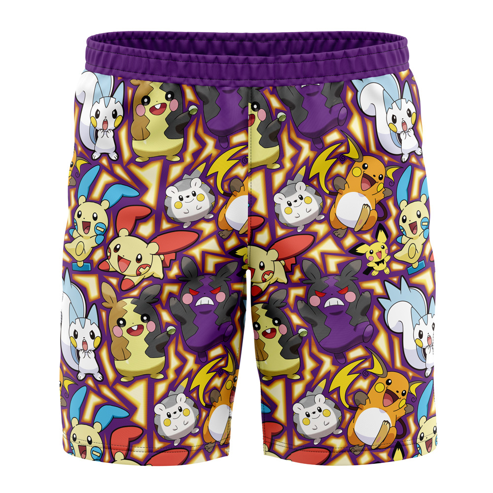 Electric Rodent Type Pokemon Pokemon Board Shorts Swim Trunks - AnimeBape