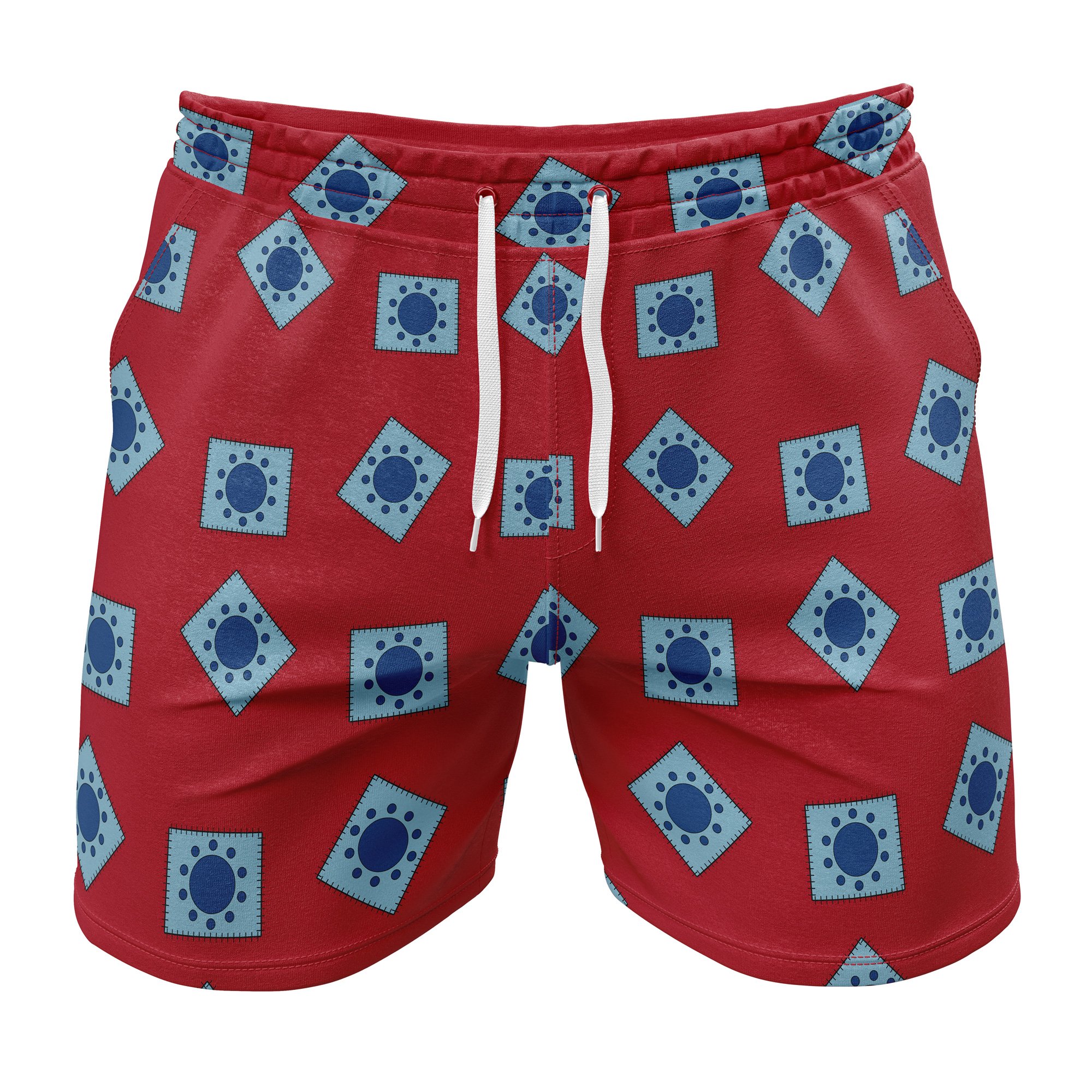 Luffy Wano pattern One Piece Gym Shorts - AnimeBape