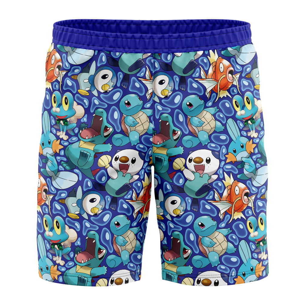 Water Type Starters Pokemon Board Shorts Swim Trunks - AnimeBape