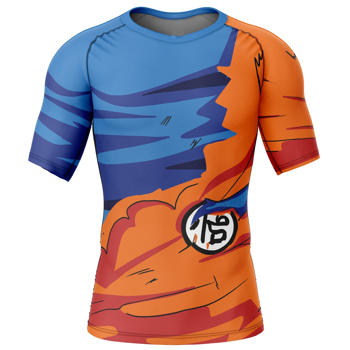 Goku Torn Gi Dragon Ball Short Sleeve Rash Guard Compression Shirt ...
