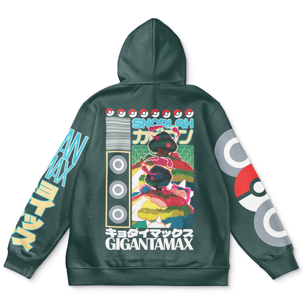 Gigantamax Snorlax Pokemon Streetwear Zip Hoodie Jacket - AnimeBape