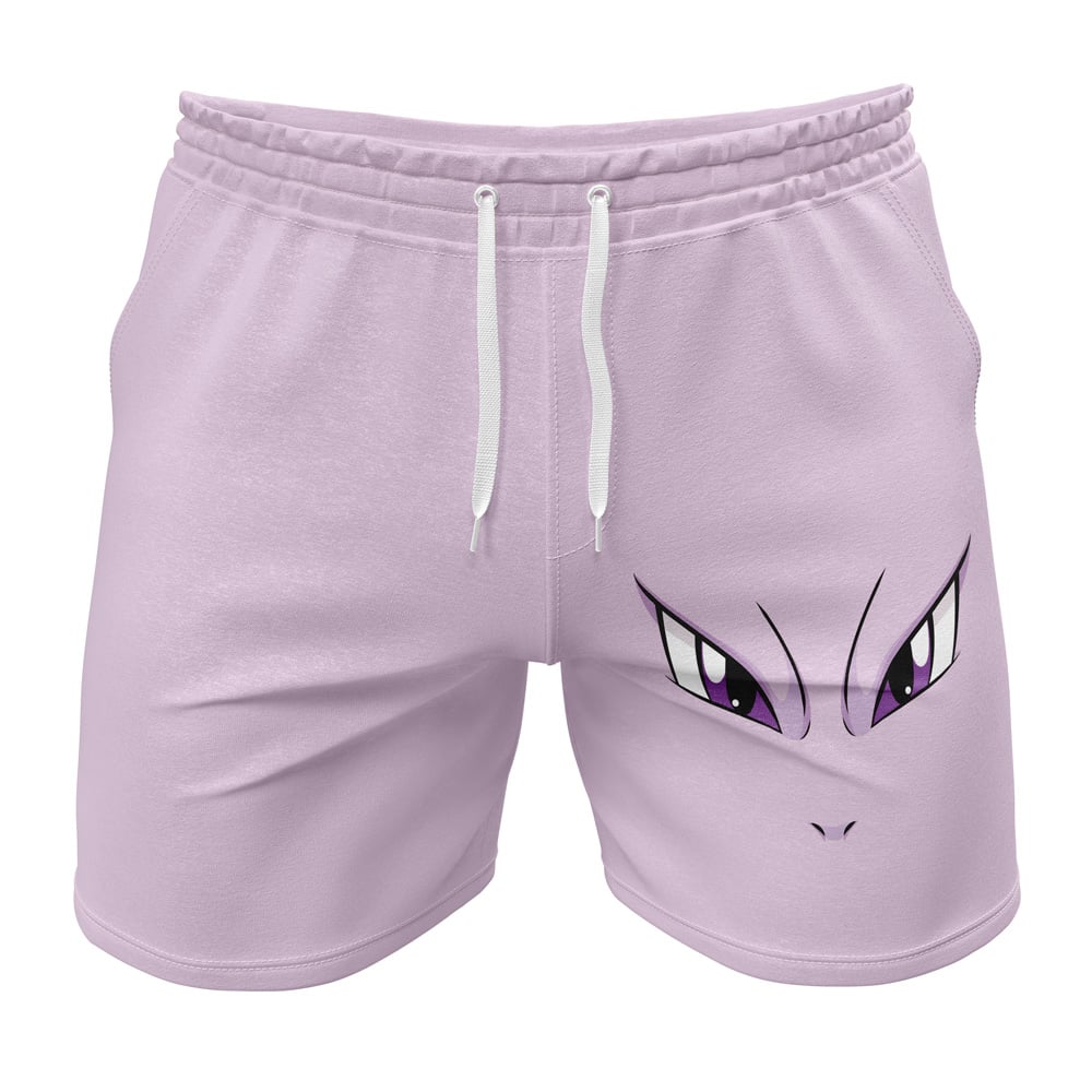 Mewtwo Face Pokemon Gym Shorts - AnimeBape