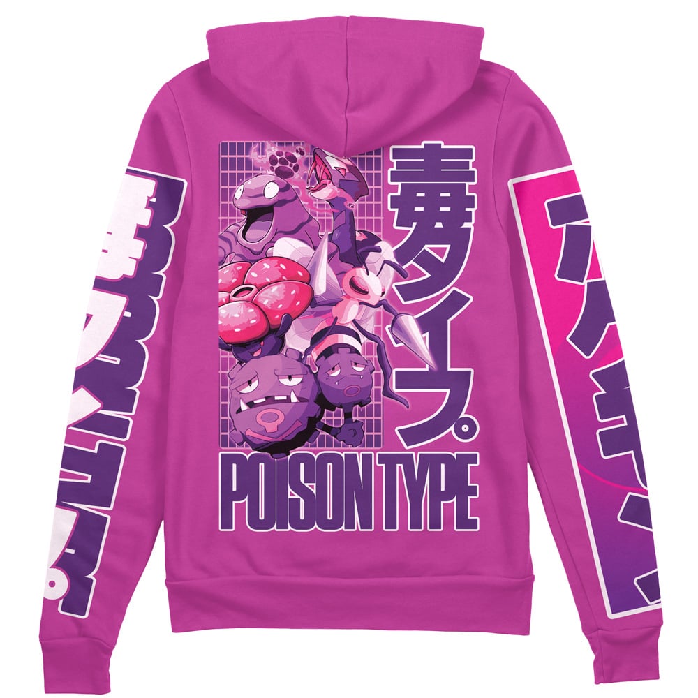 Poison Type Pokemon Streetwear Zip Hoodie Jacket - AnimeBape