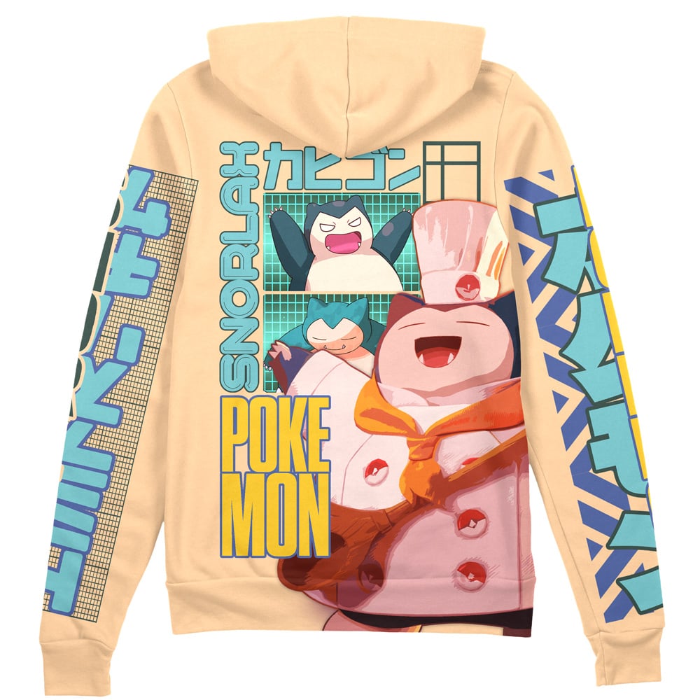 Snorlax V3 Pokemon Streetwear Zip Hoodie Jacket - AnimeBape