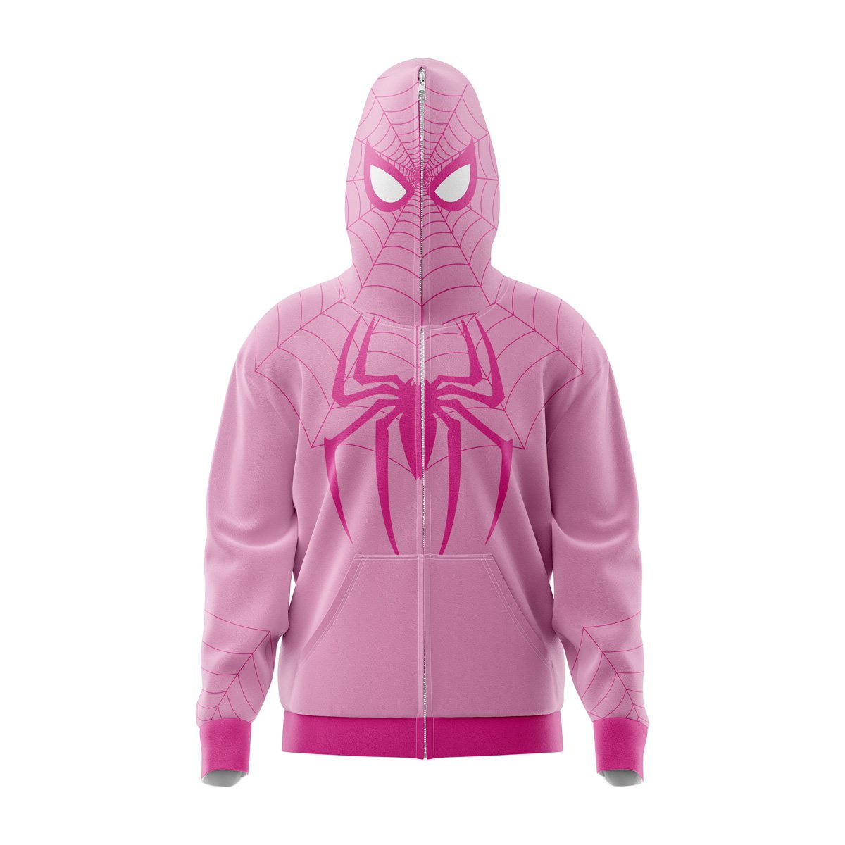 Spiderman Pink Marvel Comics Full Face Zip Hoodie - AnimeBape