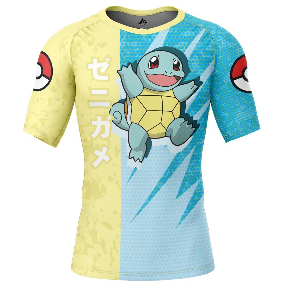 Squirtle Attack Pokemon Short Sleeve Rash Guard Compression Shirt ...