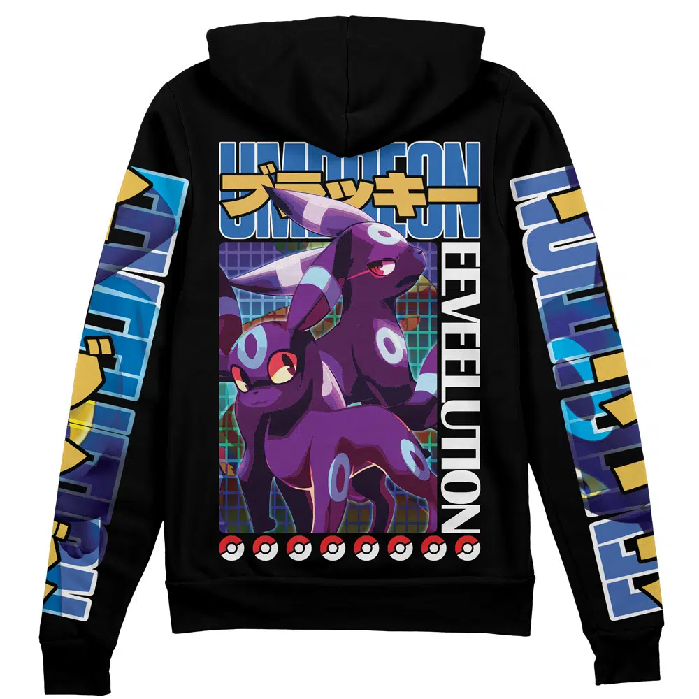 Umbreon V3 Pokemon Streetwear Zip Hoodie Jacket - AnimeBape