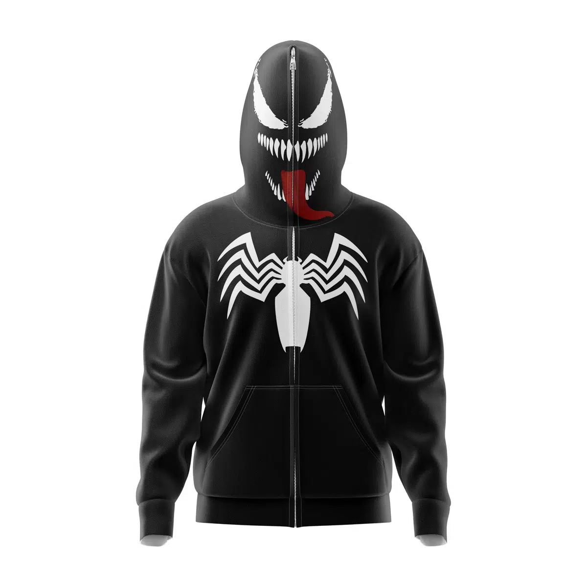 Venom Marvel Comics Full Face Zip Hoodie - AnimeBape