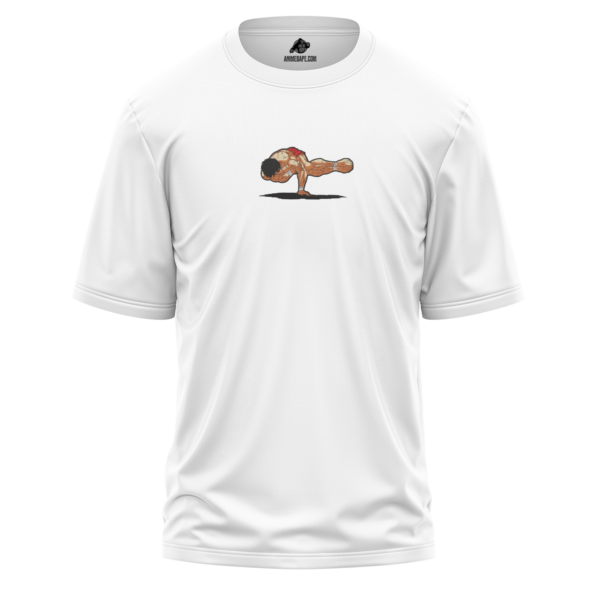 Baki One Arm Planche Baki The Grappler Embroidered T Shirt - AnimeBape