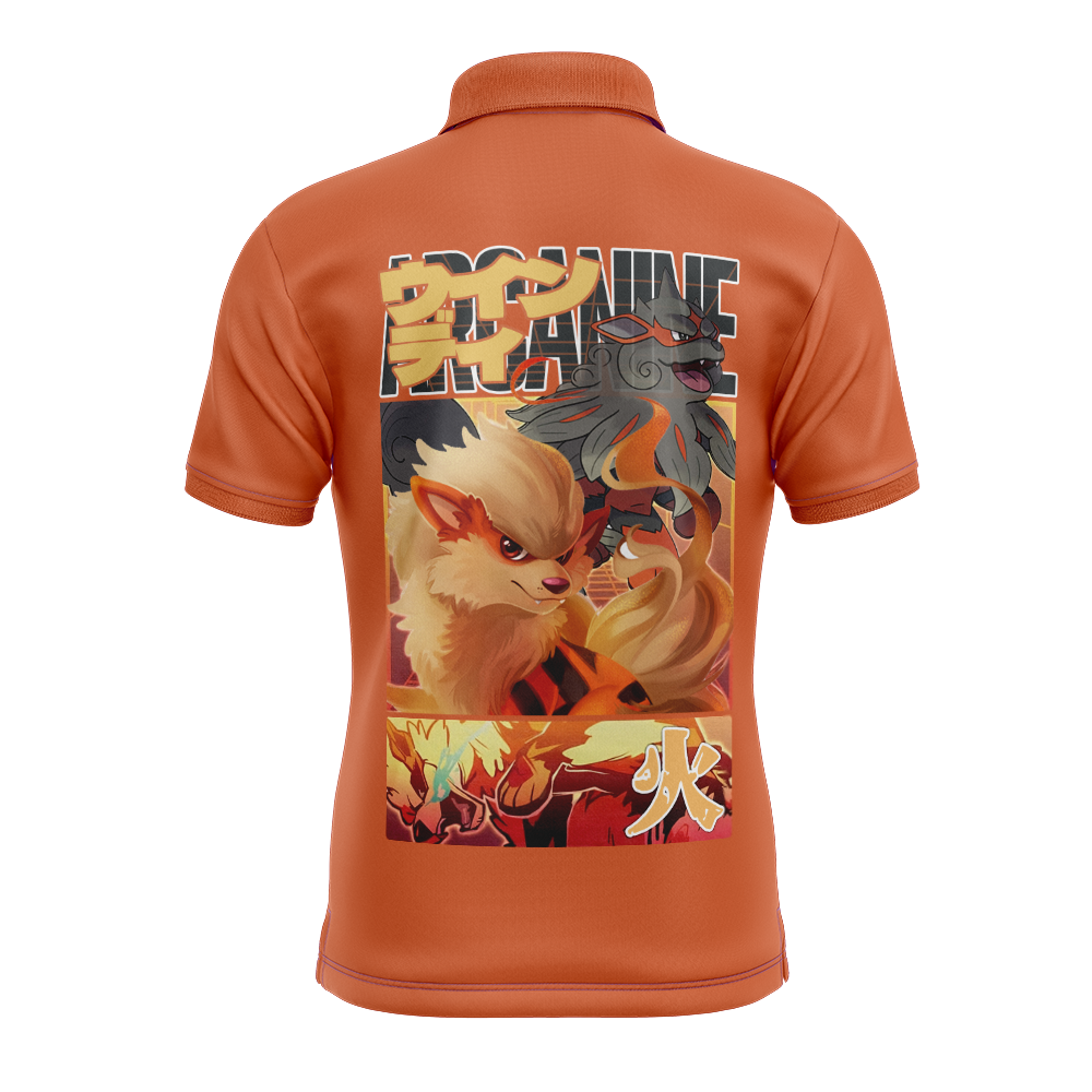 Arcanine Pokemon Polo Golf Shirt - AnimeBape