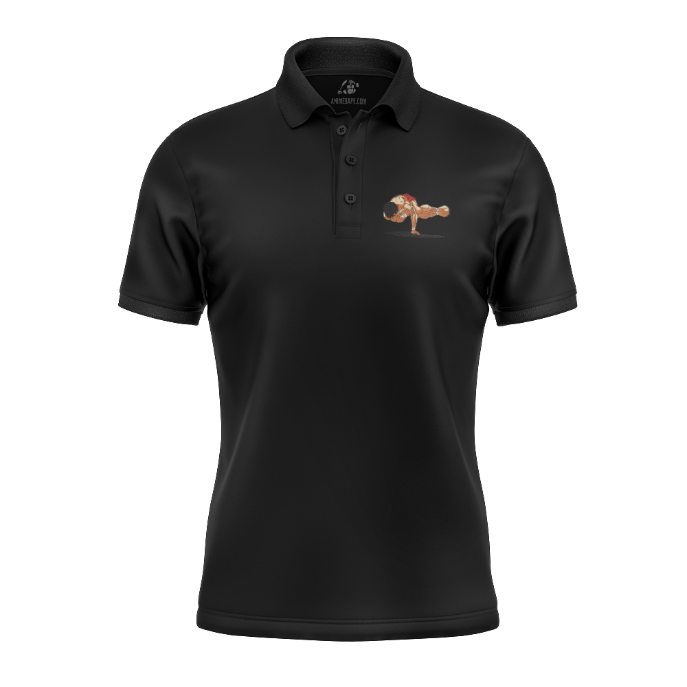 Baki One Arm Planche Baki The Grappler Embroidered Polo Shirt - AnimeBape