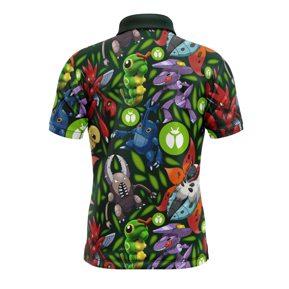 Bug Type Pokemon Pokemon Polo Golf Shirt - AnimeBape