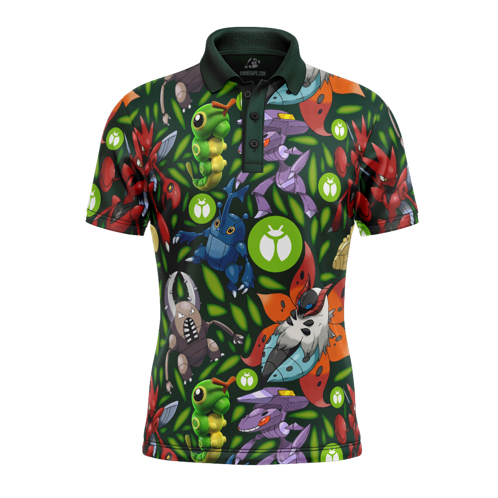 Bug Type Pokemon Polo Golf Shirt - AnimeBape