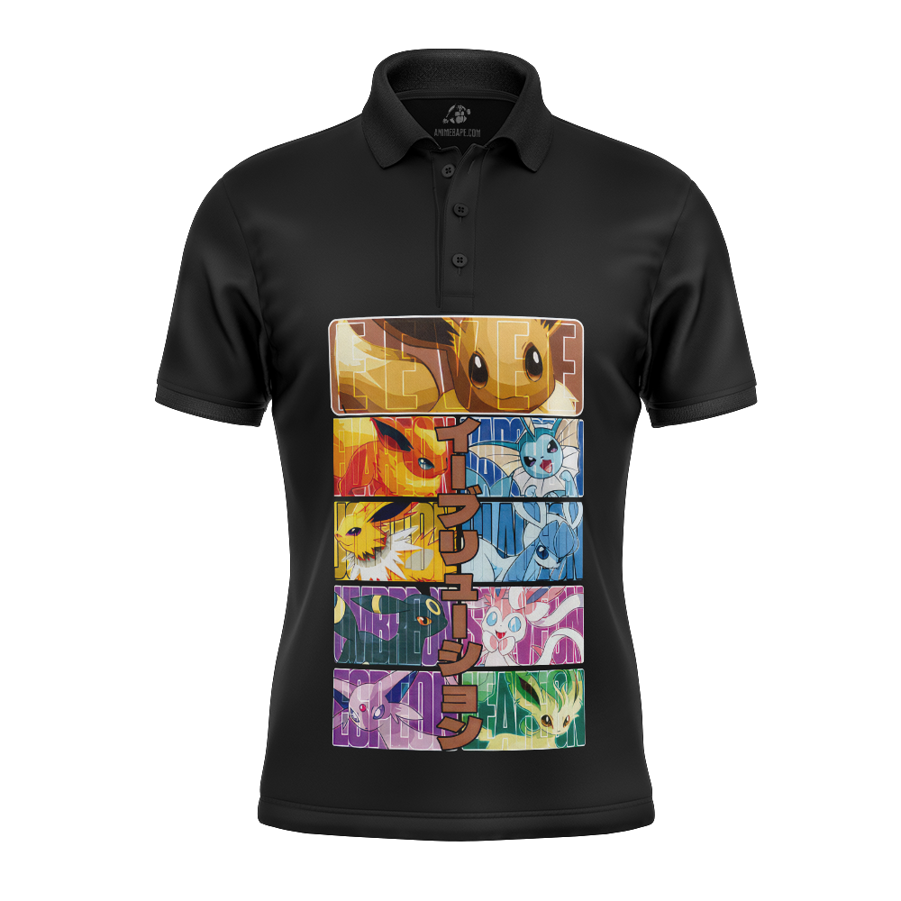 Eeveelution Pokemon Polo Golf Shirt - AnimeBape