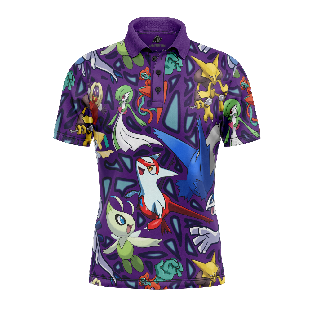 Psychic Type Pokemon Pokemon Polo Golf Shirt - AnimeBape