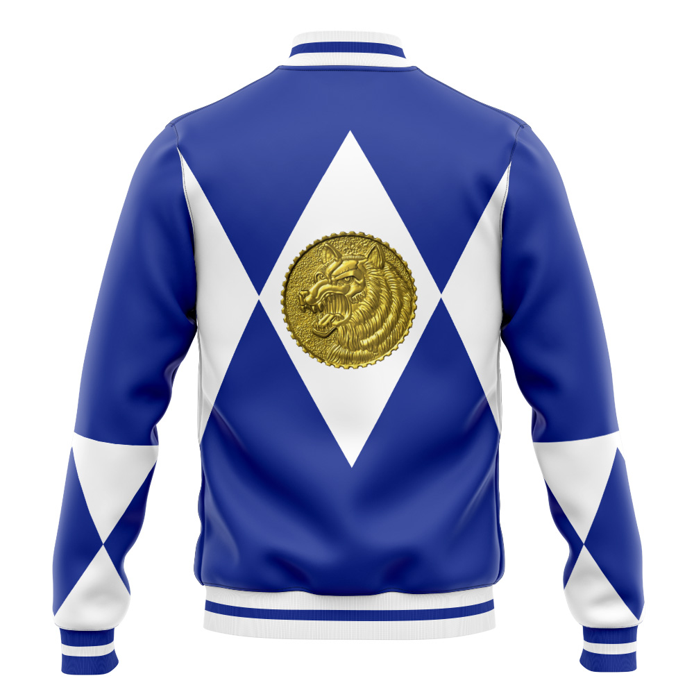 Blue Ranger Wolf Mighty Morphin Power Rangers Varsity Jacket - AnimeBape