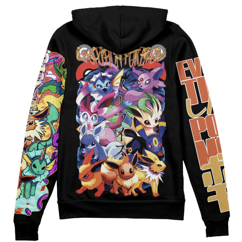 Eeveelution V2 Pokemon Streetwear Zip Hoodie Jacket - AnimeBape