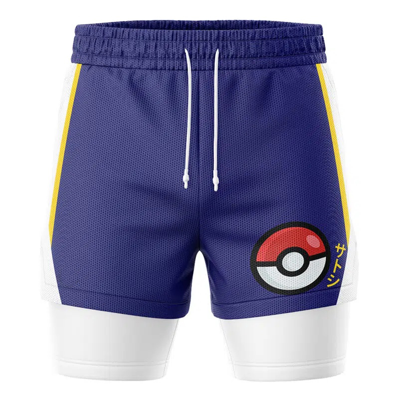 Ash Inspired Pokemon Compression Workout Training Shorts (2-in-1 ...