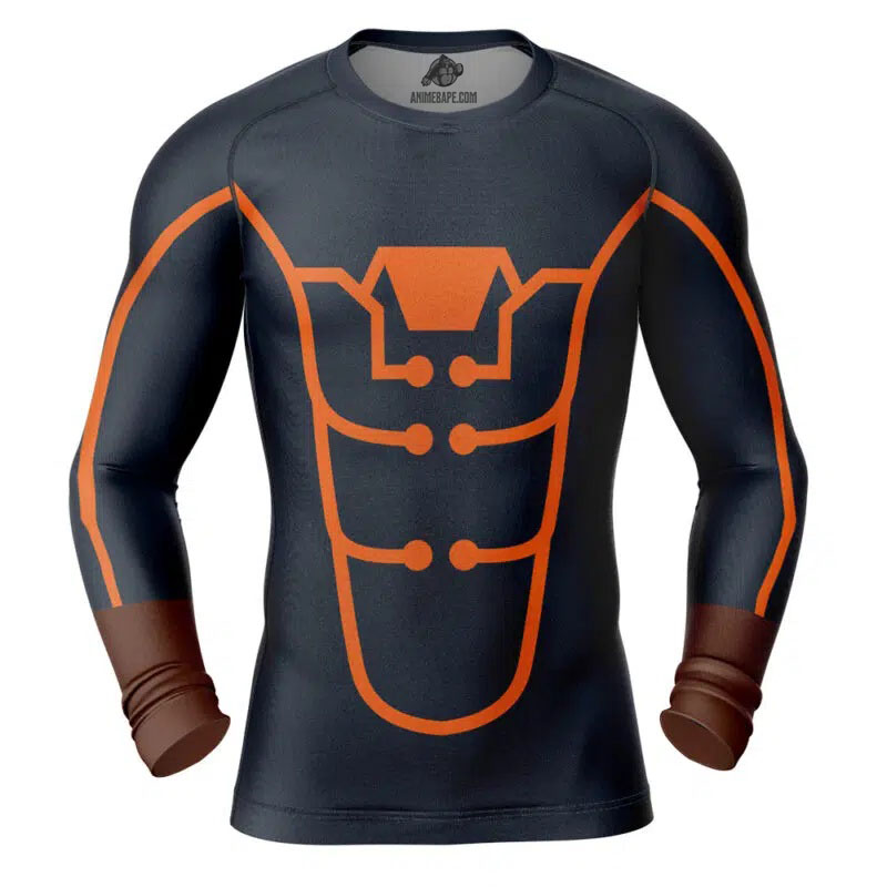 Black Samson Invincible Long Sleeve Rash Guard Compression Shirt ...