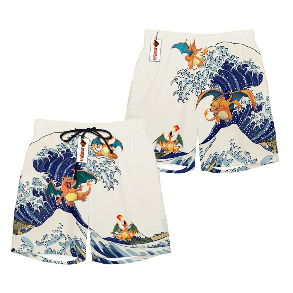 Charizard Kanagawa Great Wave Board Shorts Pants The anime title is ...
