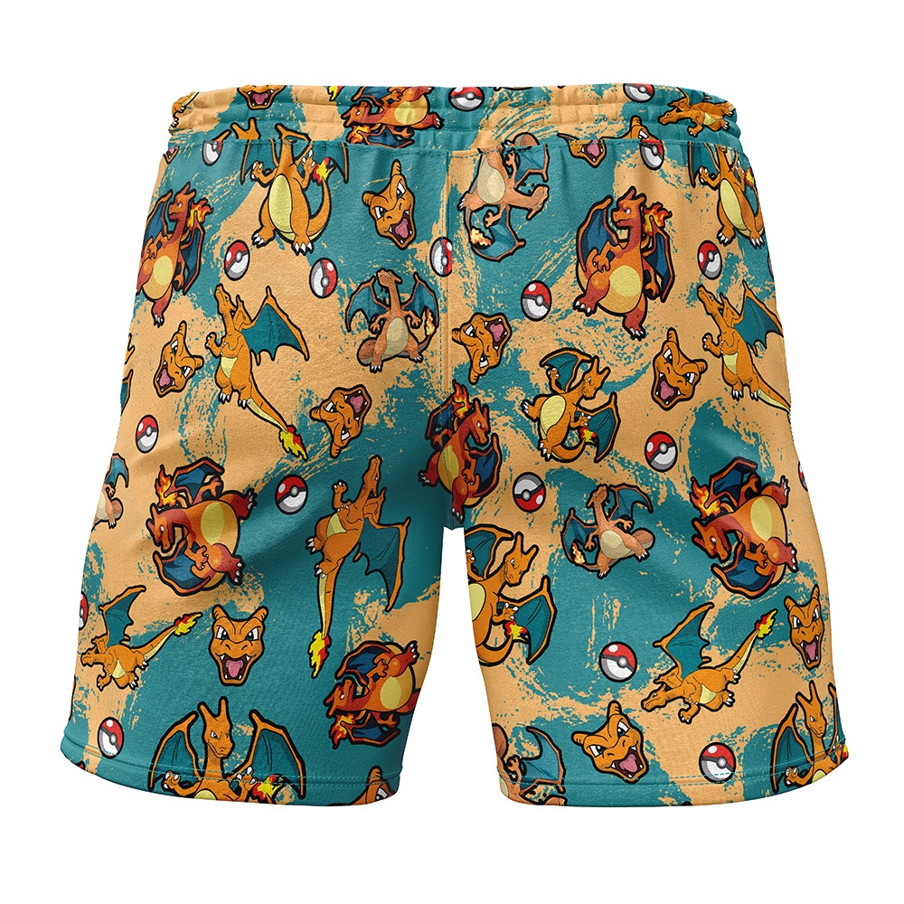 Charizard Pattern Pokemon Gym Shorts - AnimeBape