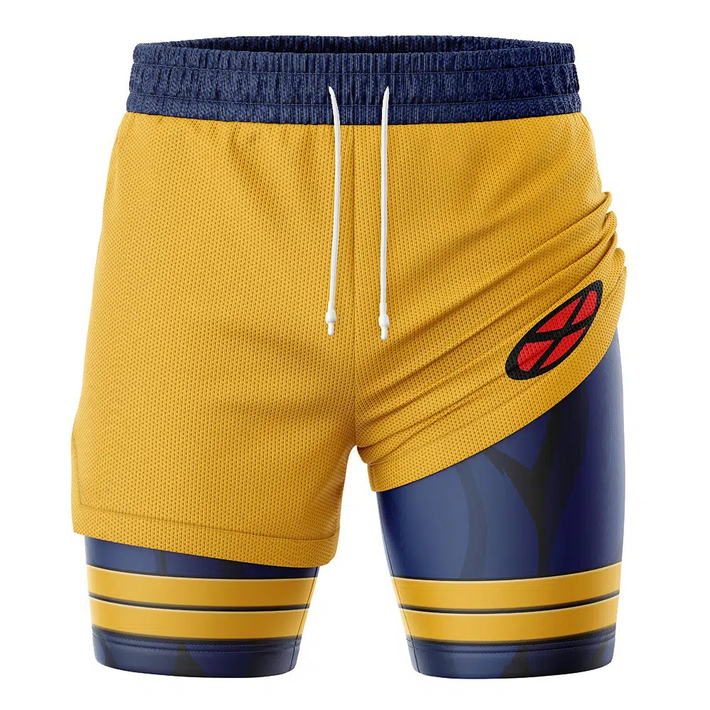Cyclops Marvel Compression Workout Training Shorts (2-in-1) - AnimeBape