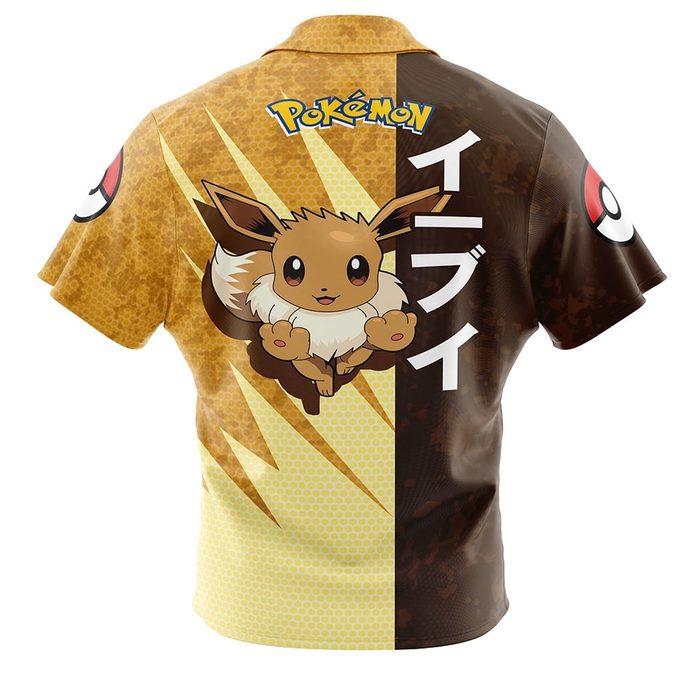 Eevee Attack Pokemon Button Up Hawaiian Shirt - AnimeBape