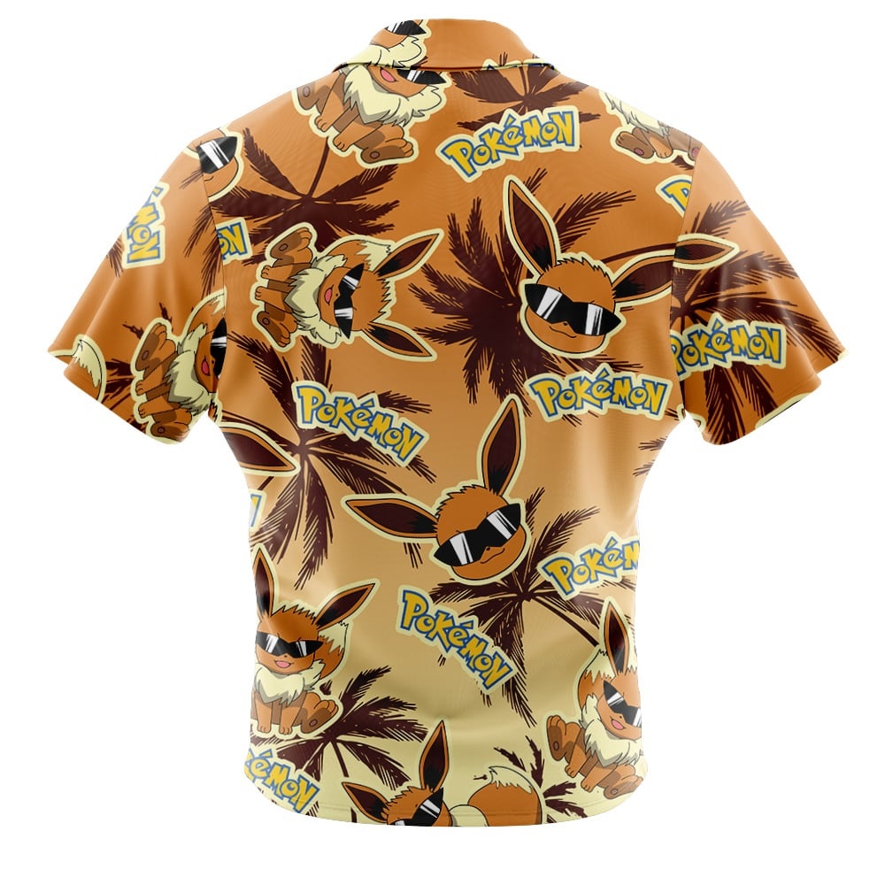 Eevee Pokemon Alolan Style Button Up Hawaiian Shirt - AnimeBape