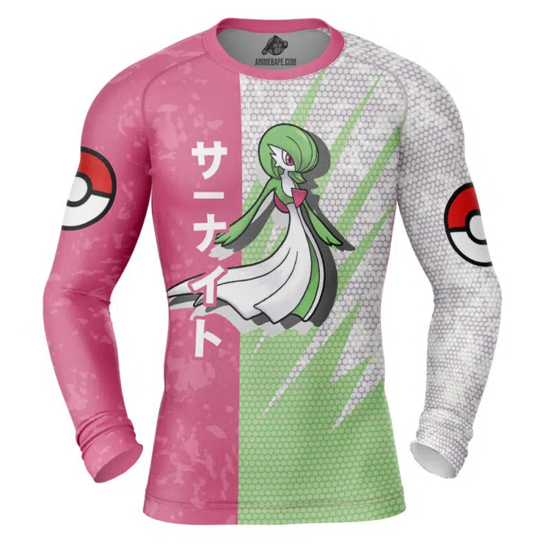 Gardevoir Attack Pokemon Long Sleeve Rash Guard Compression Shirt ...