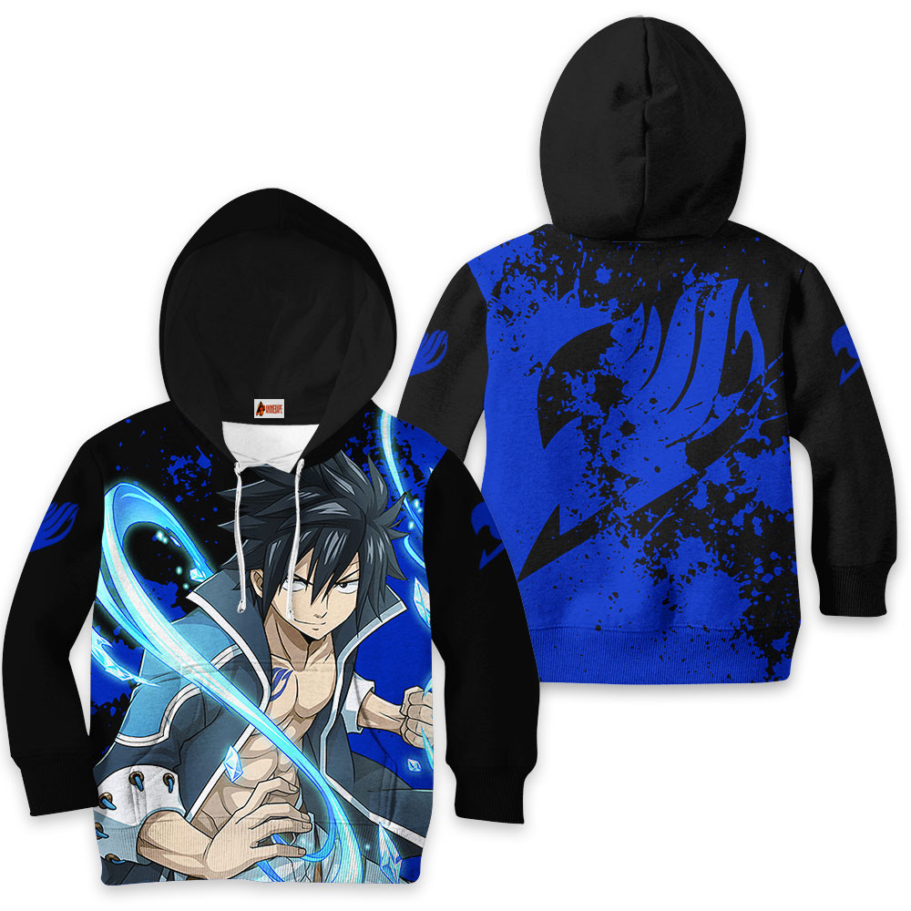 Kids Hoodie Gray Fullbuster Fairy Tail - AnimeBape
