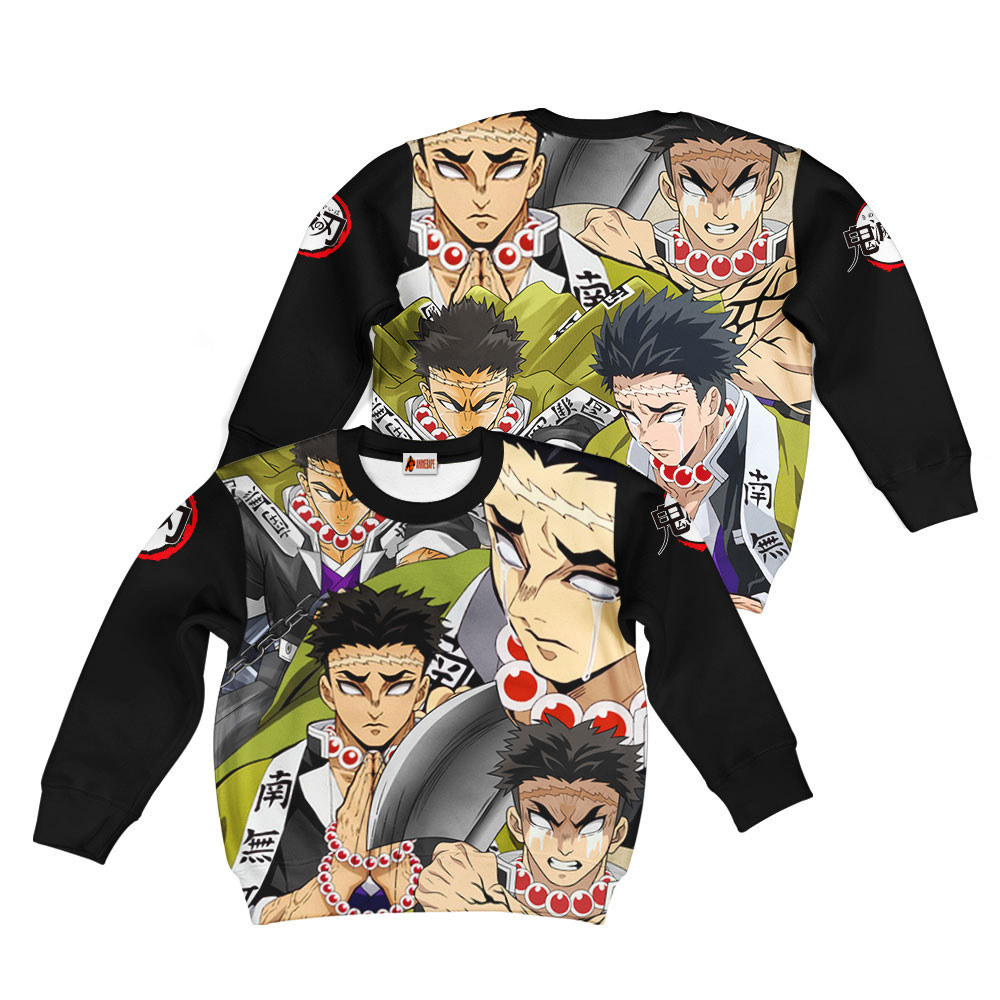 Kids Hoodie Gyomei Himejima 45 Demon Slayer Kimetsu No Yaiba - AnimeBape
