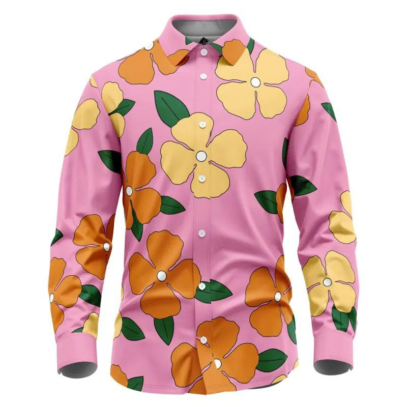 Jinbe Egghead Island One Piece Long Sleeve Button Up Shirt - AnimeBape