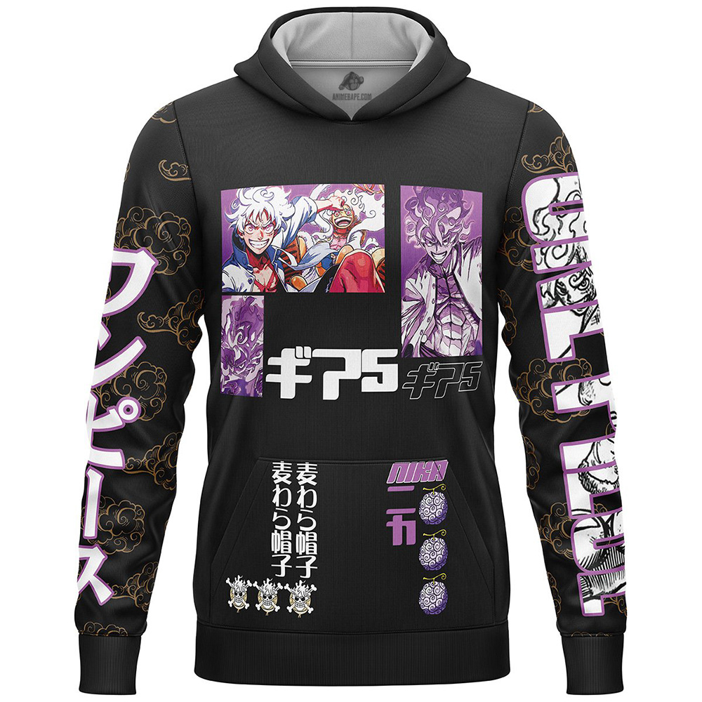 Monkey D. Luffy Gear 5th V4 One Piece Streetwear Lightweight Hoodie ...