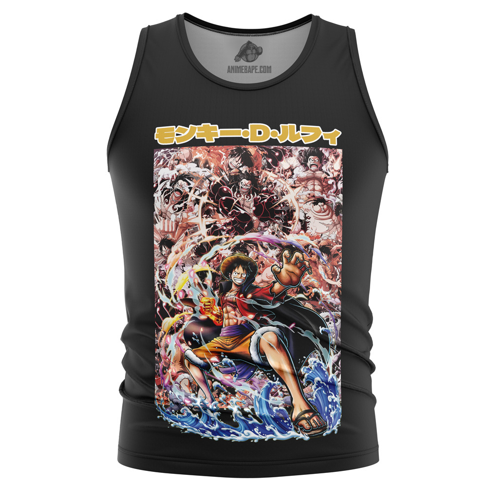 Monkey D. Luffy Gear 5th V4 One Piece Streetwear Tank Top - AnimeBape