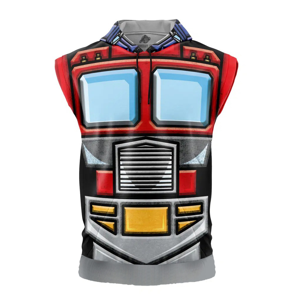 Optimus Prime G1 Transformers Cut Off Sleeveless Workout Hoodie - AnimeBape