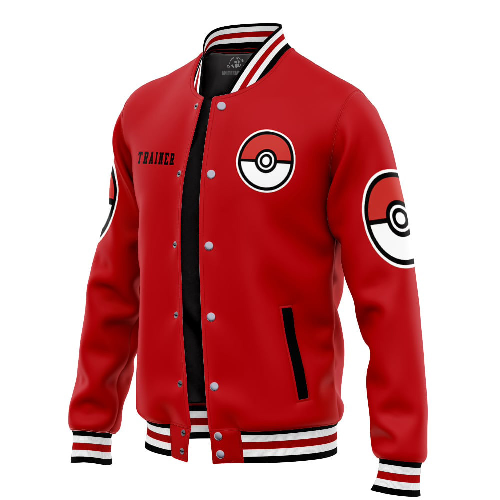 Poke League Champion V2 Pokemon Varsity Jacket - AnimeBape