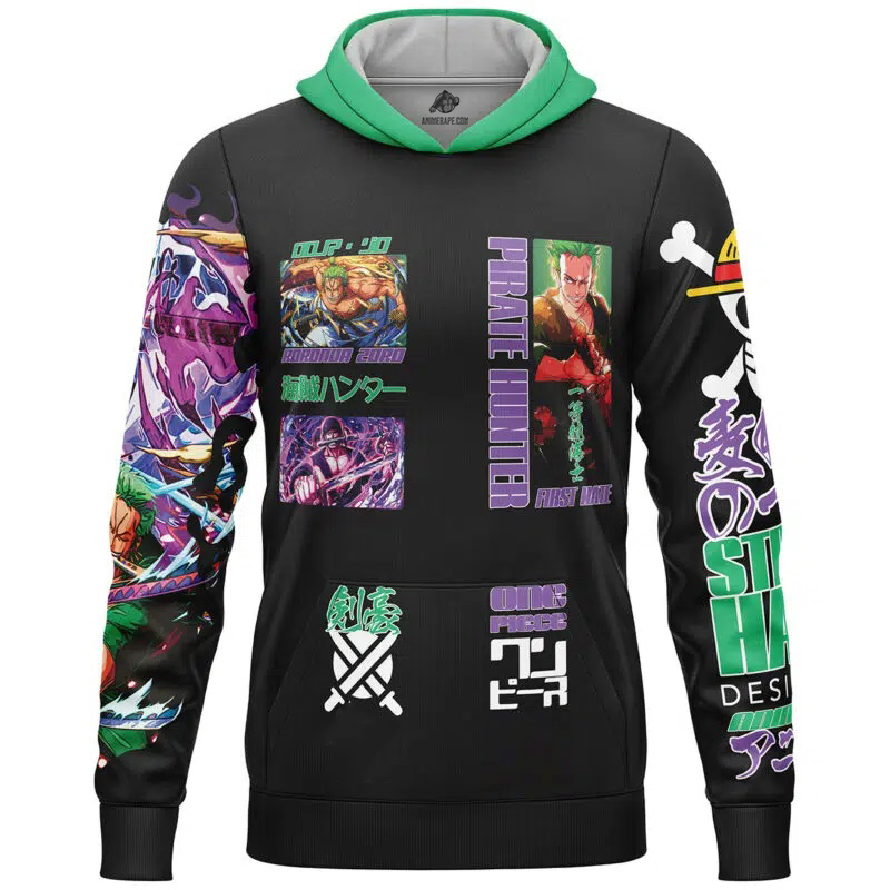 Roronoa Zoro V4 One Piece Streetwear Lightweight Hoodie - AnimeBape