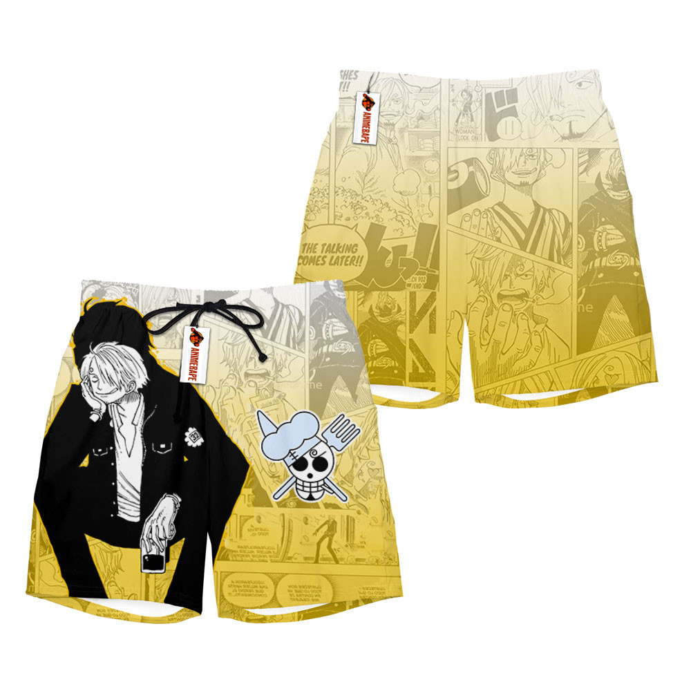 Sanji Board Shorts Pants Manga Style One Piece - AnimeBape