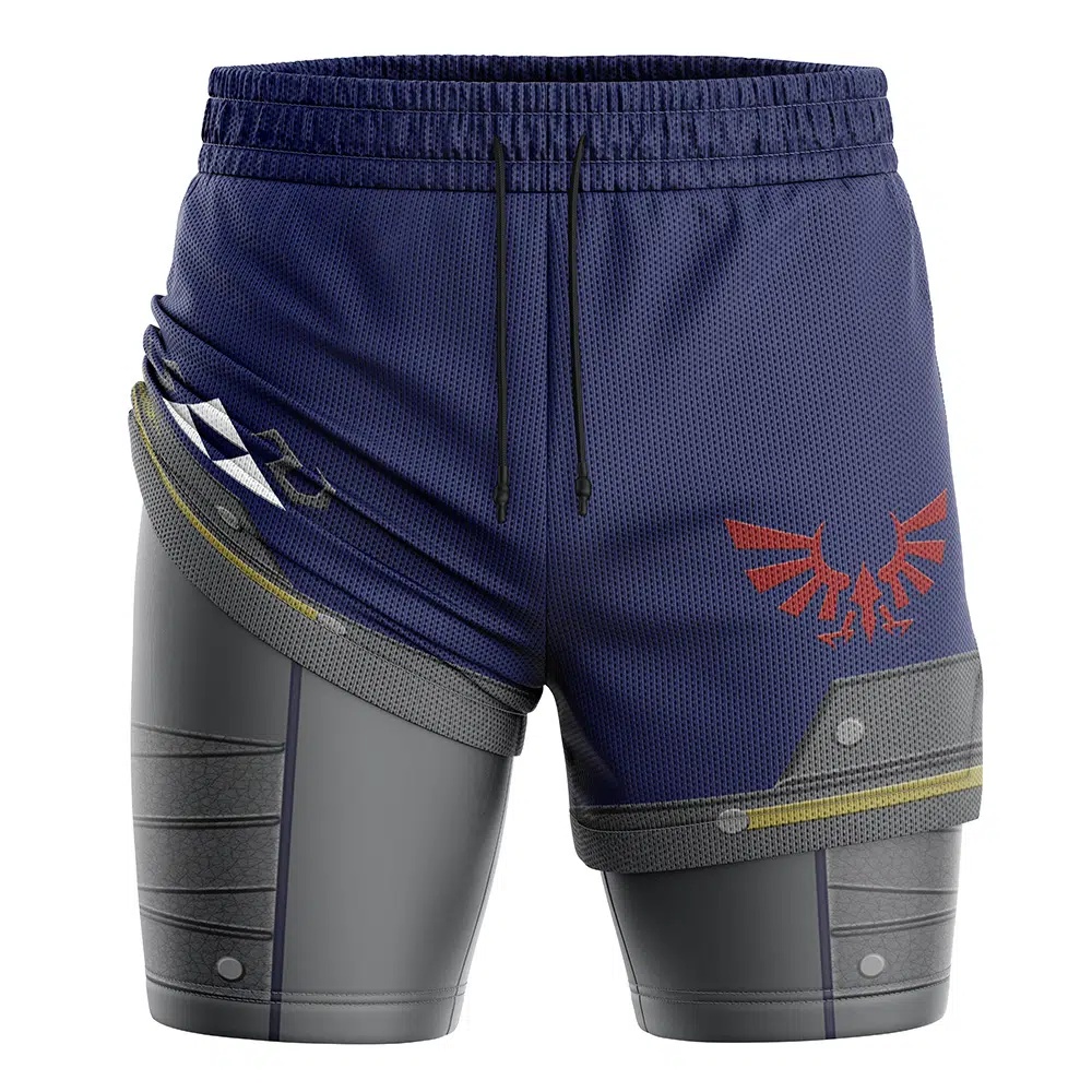 Shield Style Legend of Zelda Compression Workout Training Shorts (2-in ...