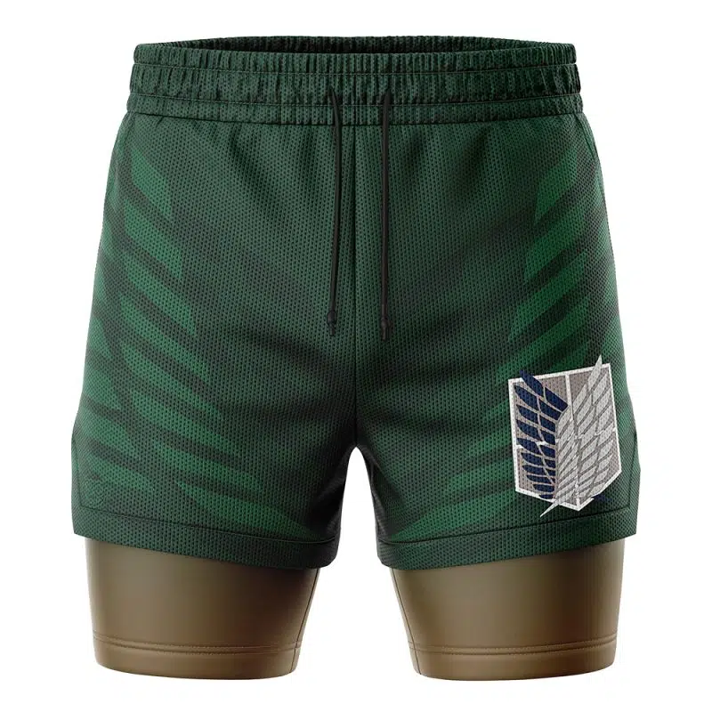 Survey Corps Attack on Titan Compression Workout Training Shorts (2-in ...