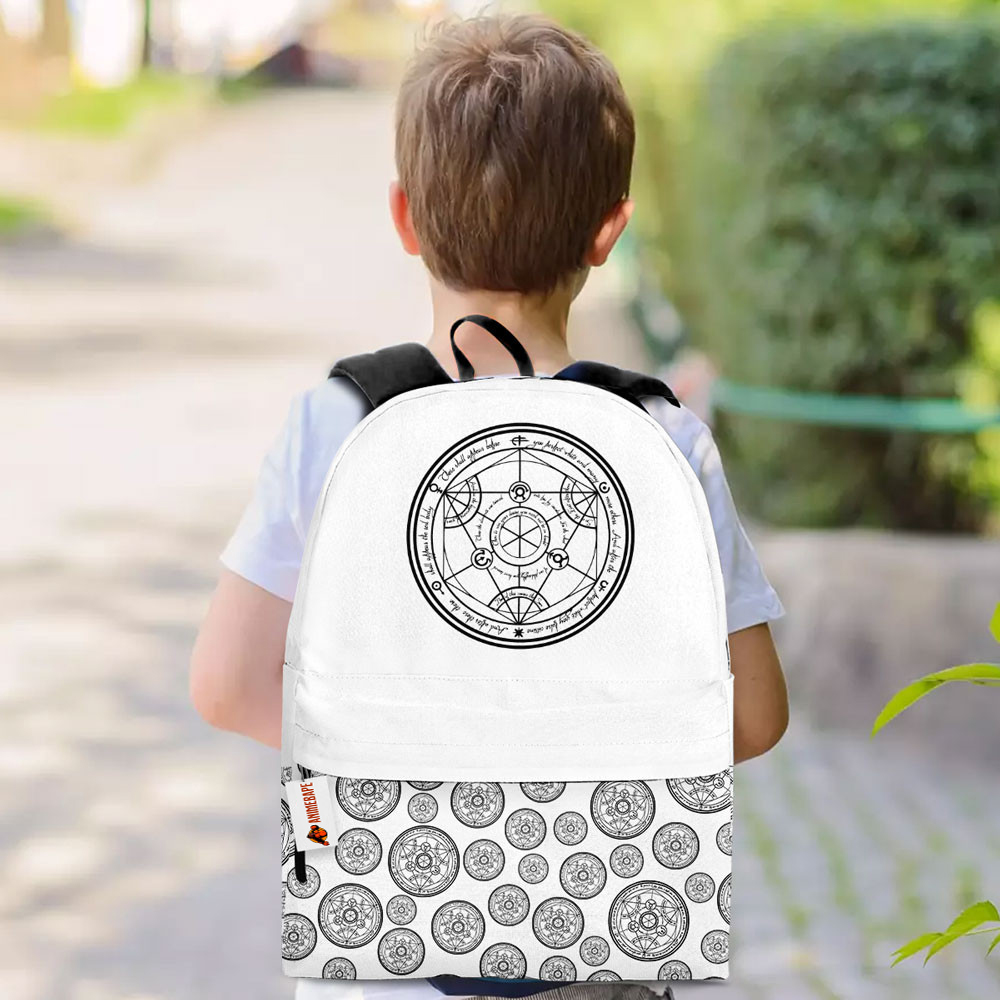 Kids School Backpack Transmutation Circle Symbol School Bag - AnimeBape