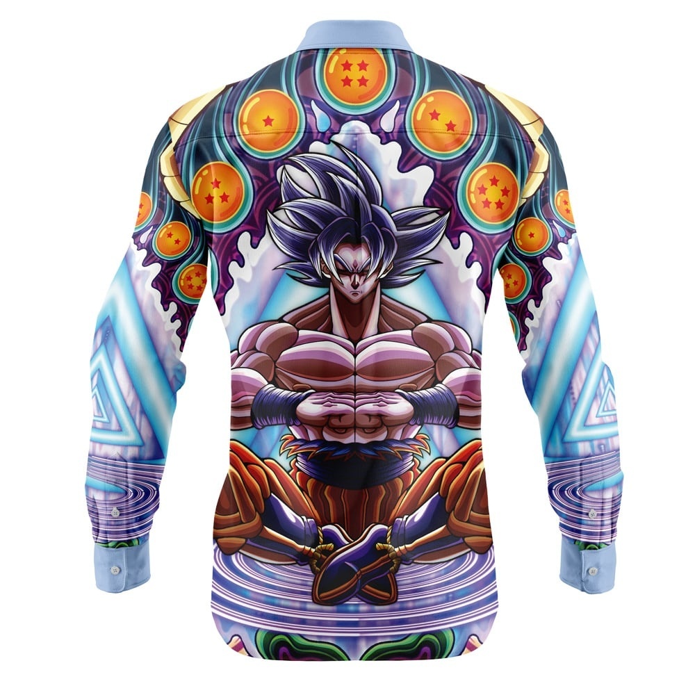 Trippy Ultra Instinct Goku Dragon Ball Z Long Sleeve Button Up Shirt ...