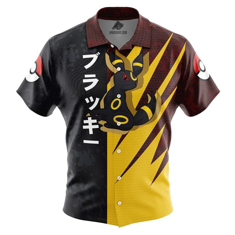 Umbreon Attack Pokemon Button Up Hawaiian Shirt - AnimeBape